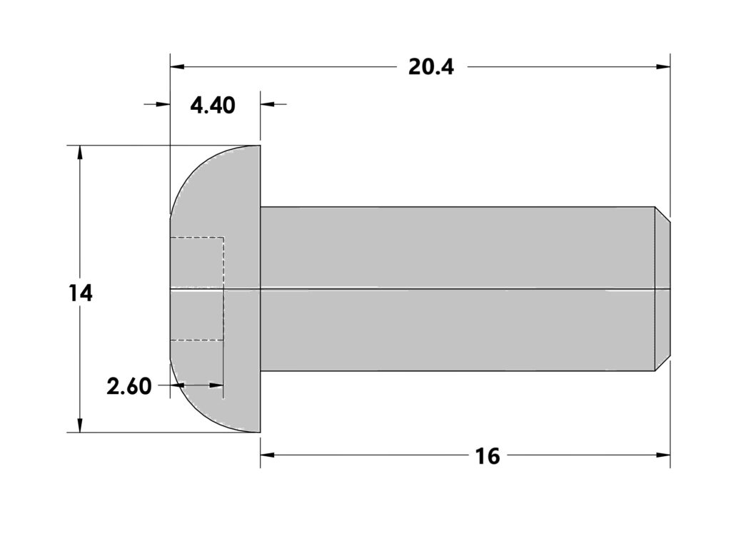 Central Bolt M8X16, Zinc Plated - Dexterous Aluminium Profile
